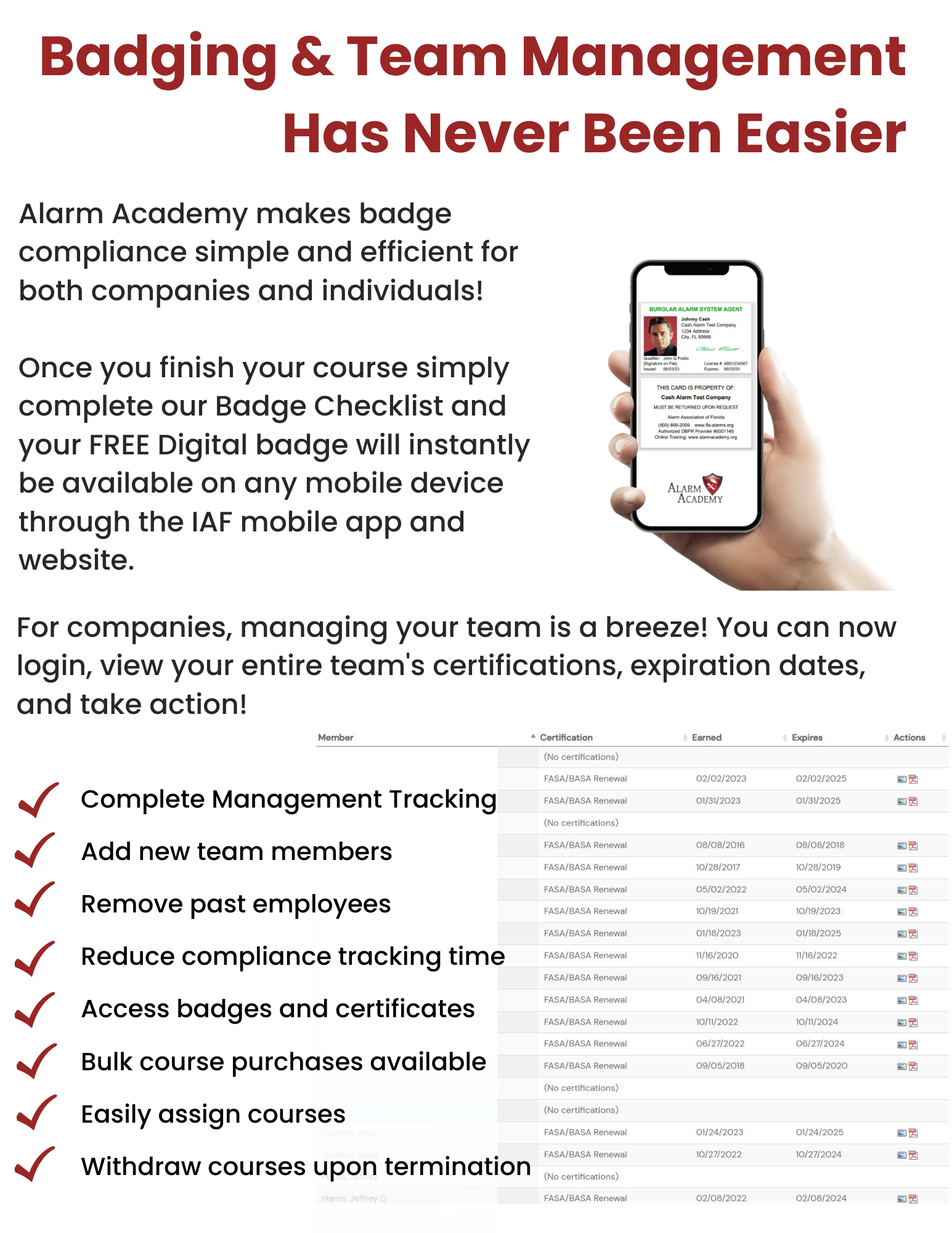 Badging - Alarm Academy
